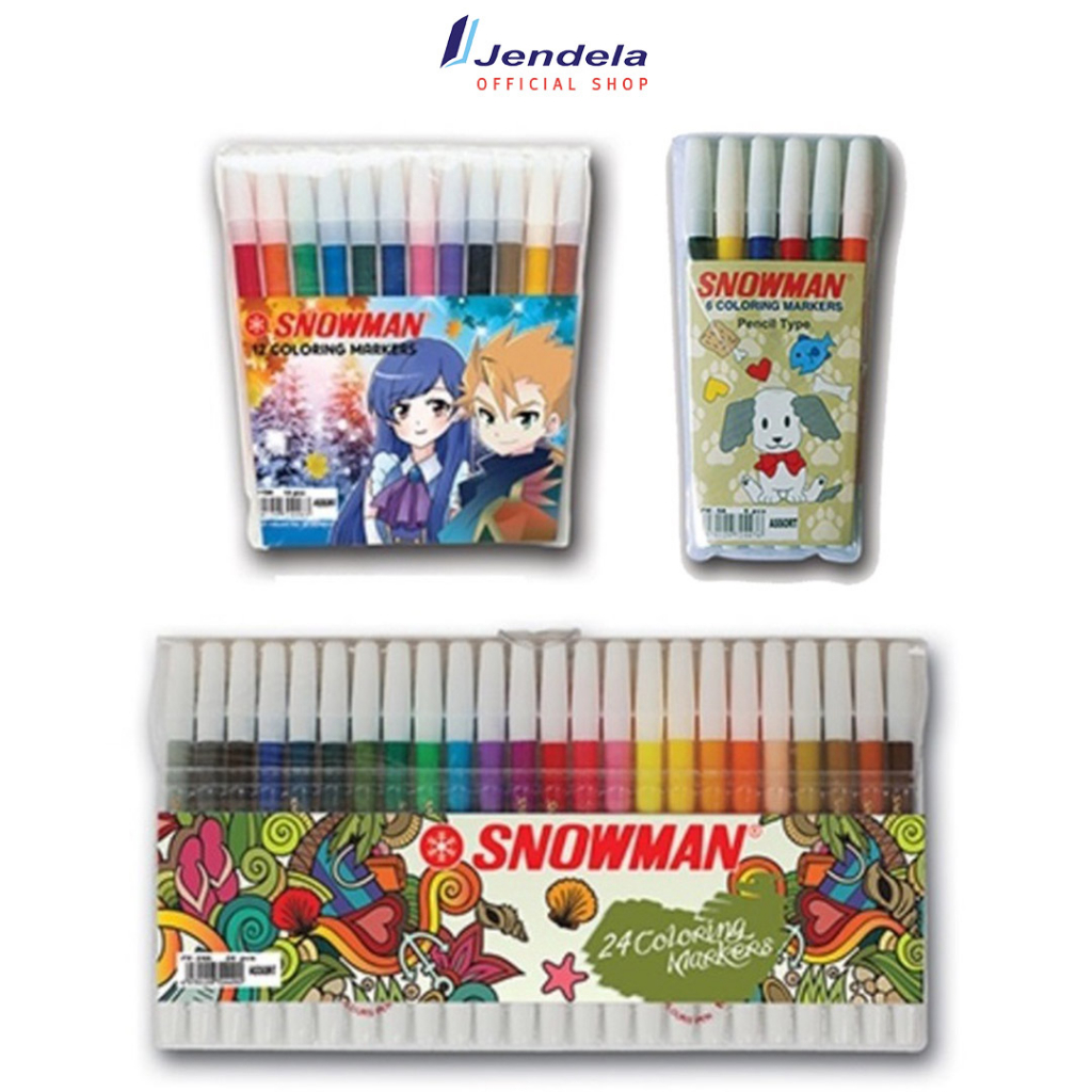 Snowman Marker Set Of 12 And 24 Colors ATK | Shopee Philippines