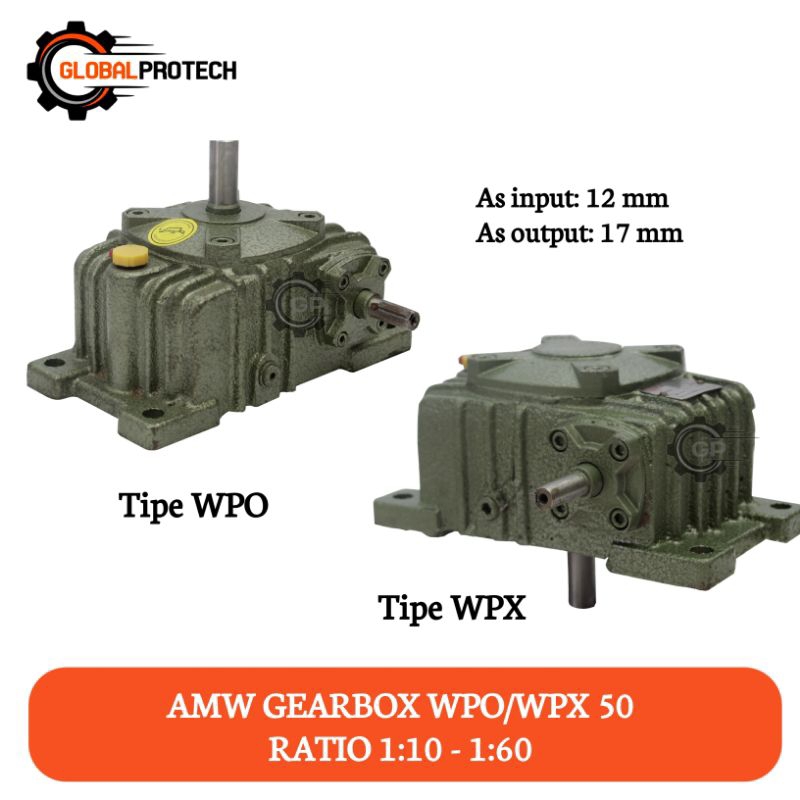 Gearbox WPO 50 WPX 50 AMW Ratio 1:10-1:60 Complete Worm Gear Speed ...