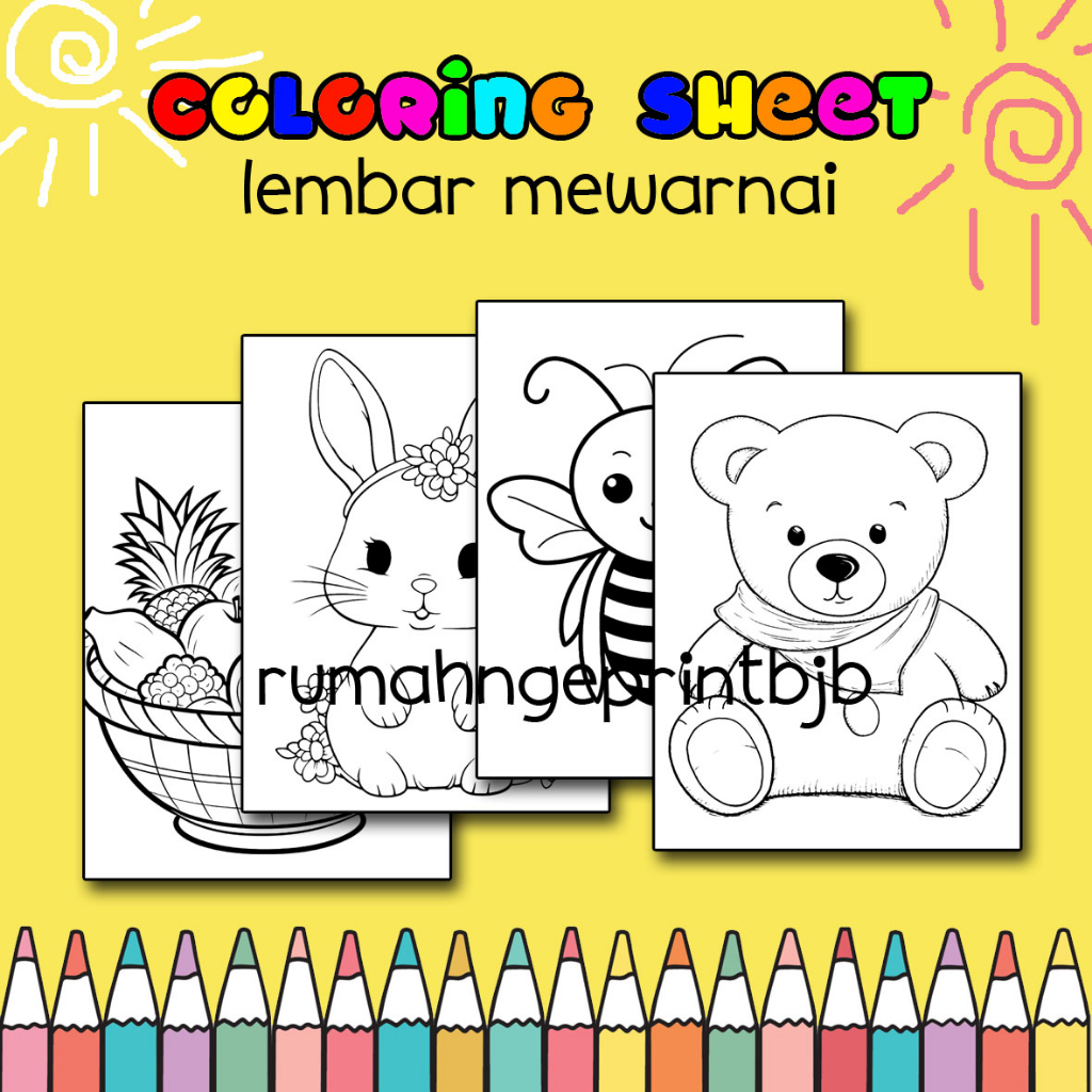 A4 A3 Coloring Paper - (Coloring Sheet) for Preschool, Kindergarten ...