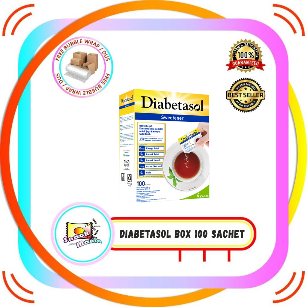 Diabetasol Sweetener BOX 100 Sachets Zero Cal Low Calorie Sugar ...