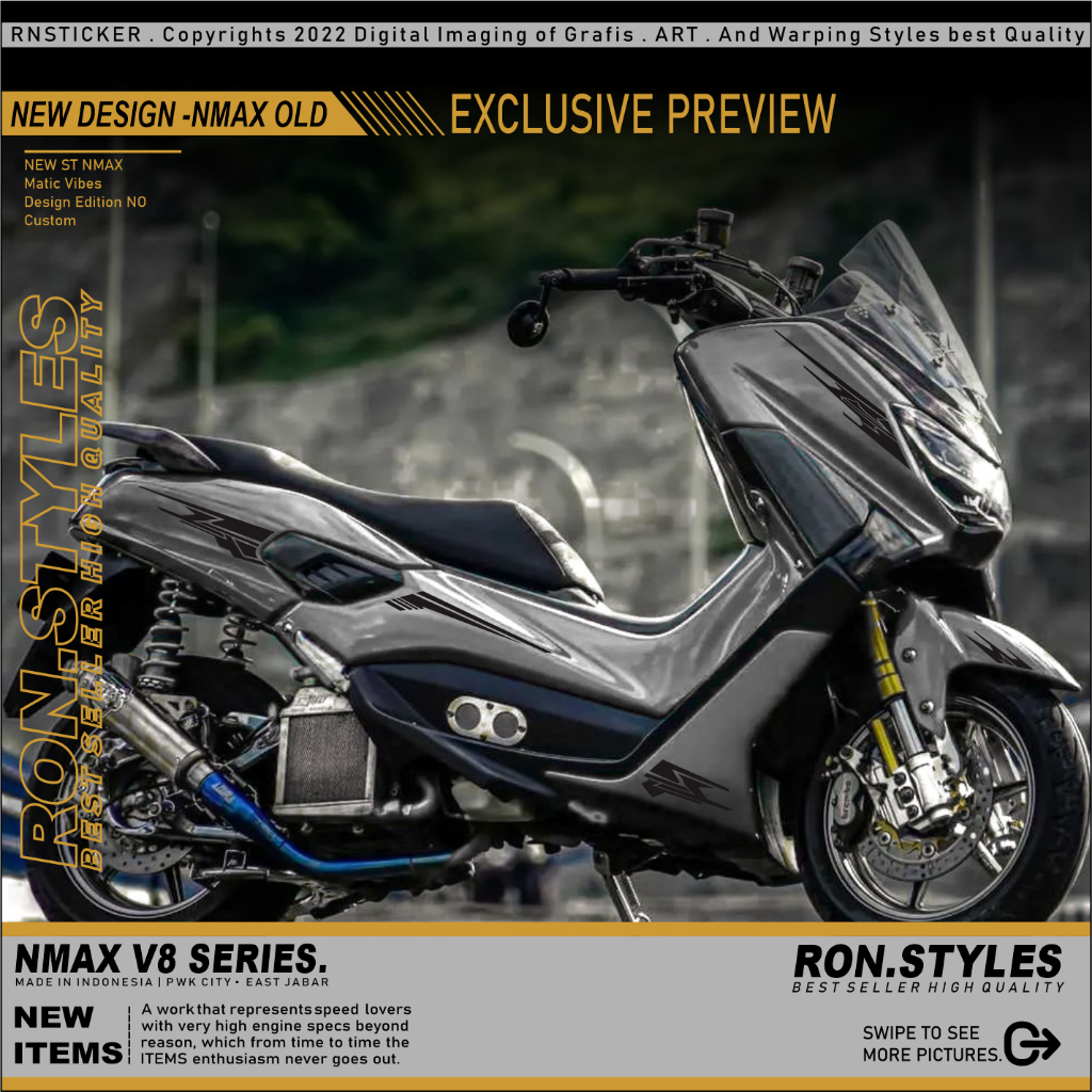 Nm8 CUTTING STICKER STRIPING NMAX OLD SIMPLE STYLE COPY TRANSPARENT UV ...