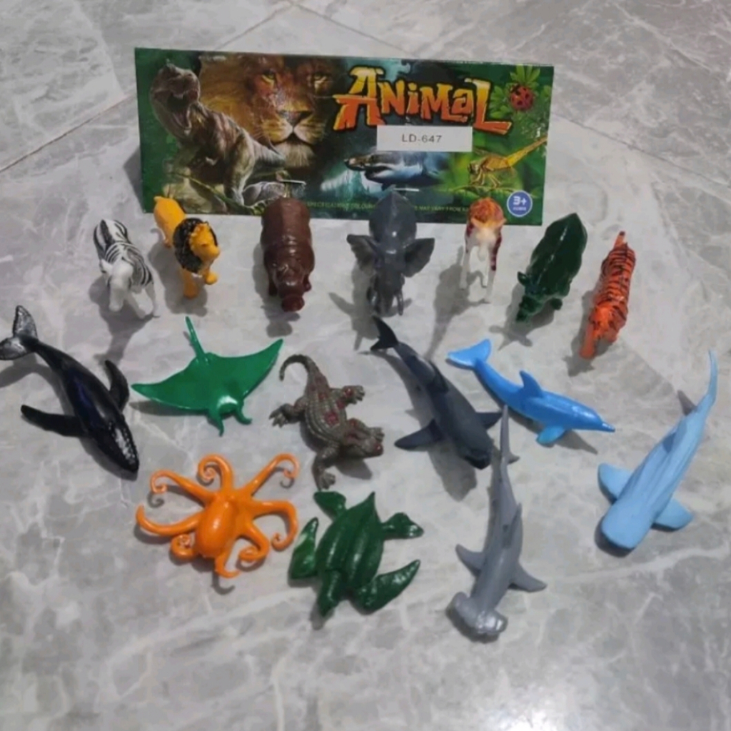 Rubber Animal Toys Contents 16pcs LD 647 Packing Bags | Animal Toy Set ...