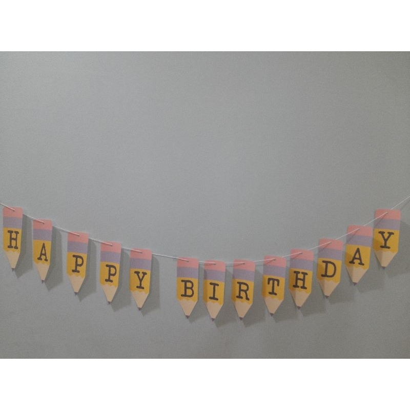 Bunting flag/ banner/ banner/ Wall Mount/ Happy Birthday Pencil flag ...