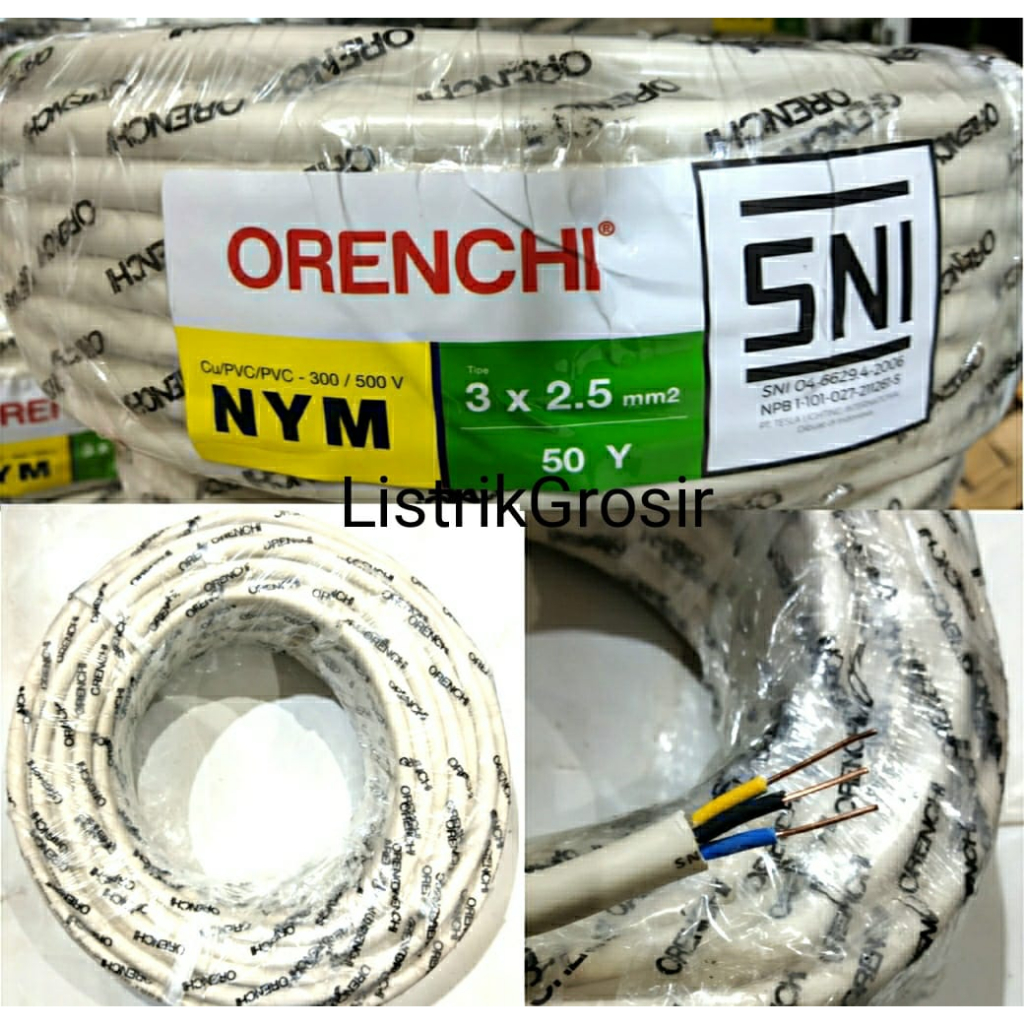 Retail Meter Nym Electrical Cable 2x1.5 2x1.5 / 3x1.5 / 2x2.5mm / 3x2.5 ...