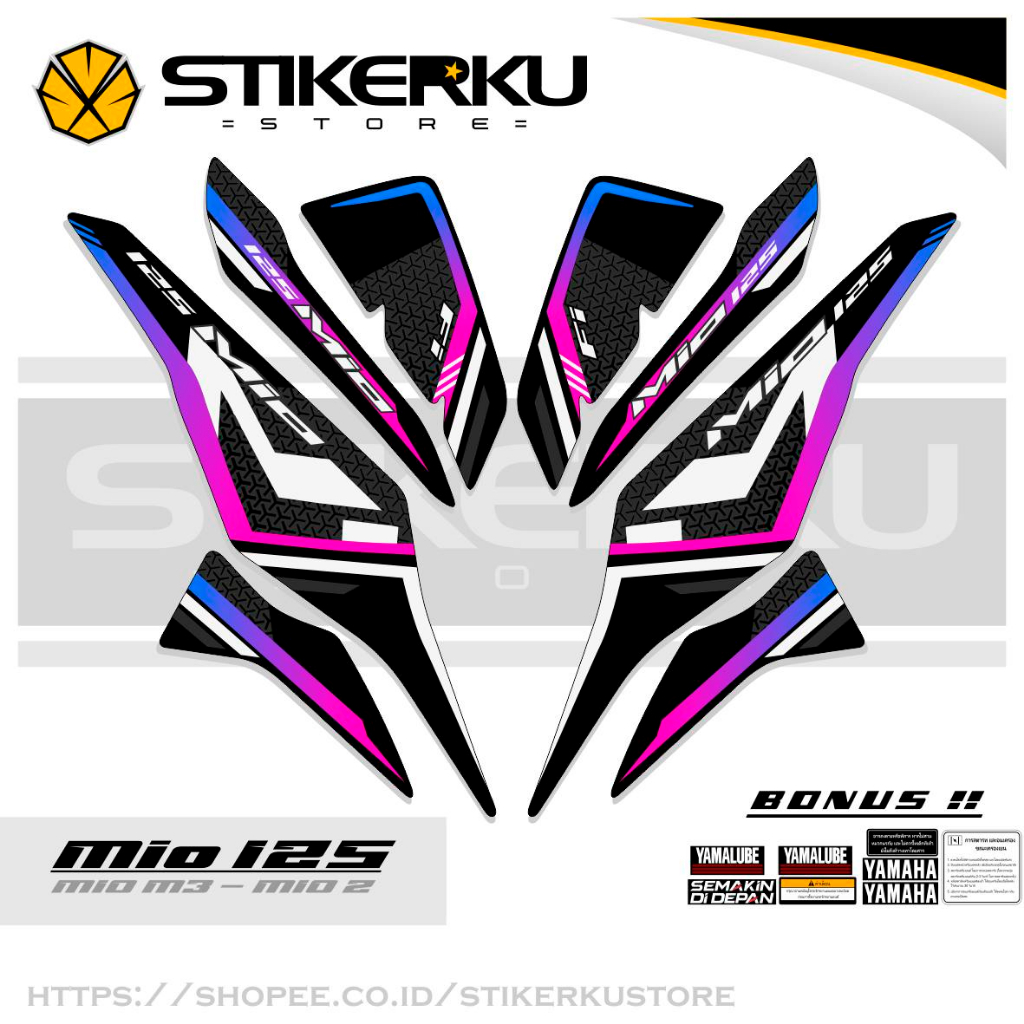 STRIPING MIO 125 MOTIF 16 / STICKER MIO M3 / Z / 125 / SOLARIZ STICKERS ...
