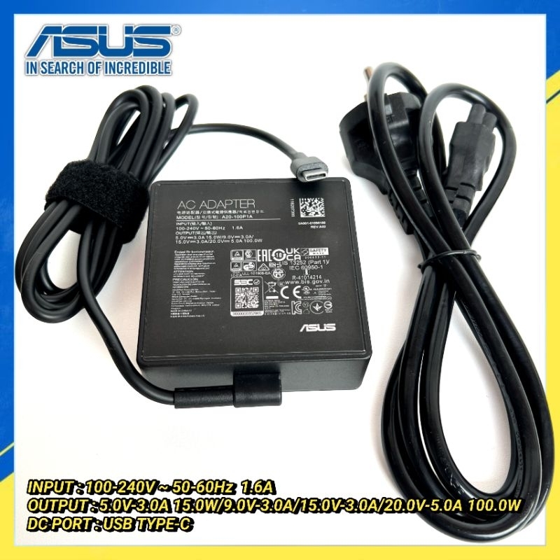 Asus ZenBook 14X OLED UX5401E UM5401 UM5401Q 100W Charger Adapter ...