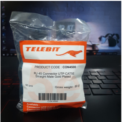 Connector RJ 45 Telebit Cat.5 Blue Contents 50pcs | Shopee Philippines