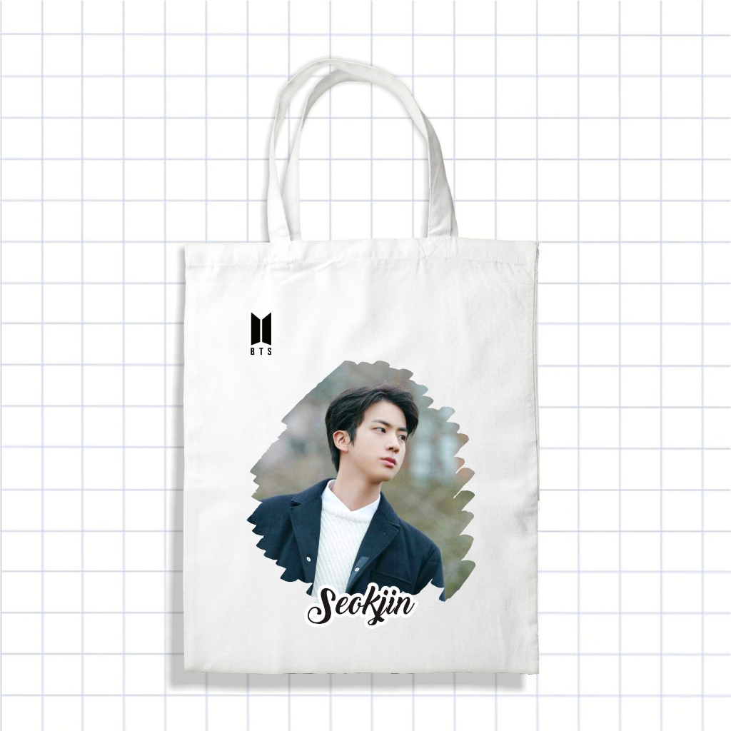 KPOP, SEOKJIN, JIN - BTS TOTE BAG - CANVAS MATERIAL - 30 X 40 CM ...