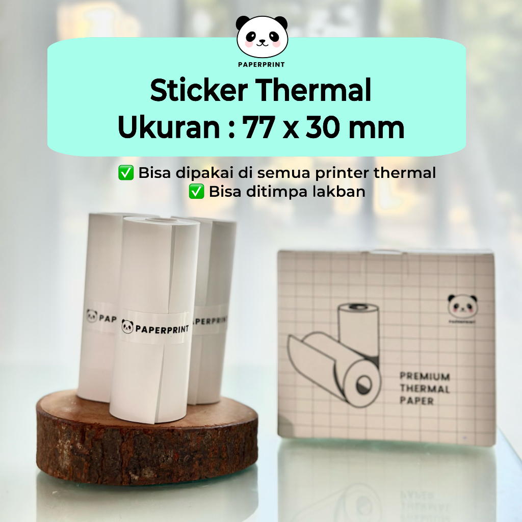 Import THERMAL Paper STICKER 77x30 80x30 mm Receipt PAPERPRINT Peripage ...