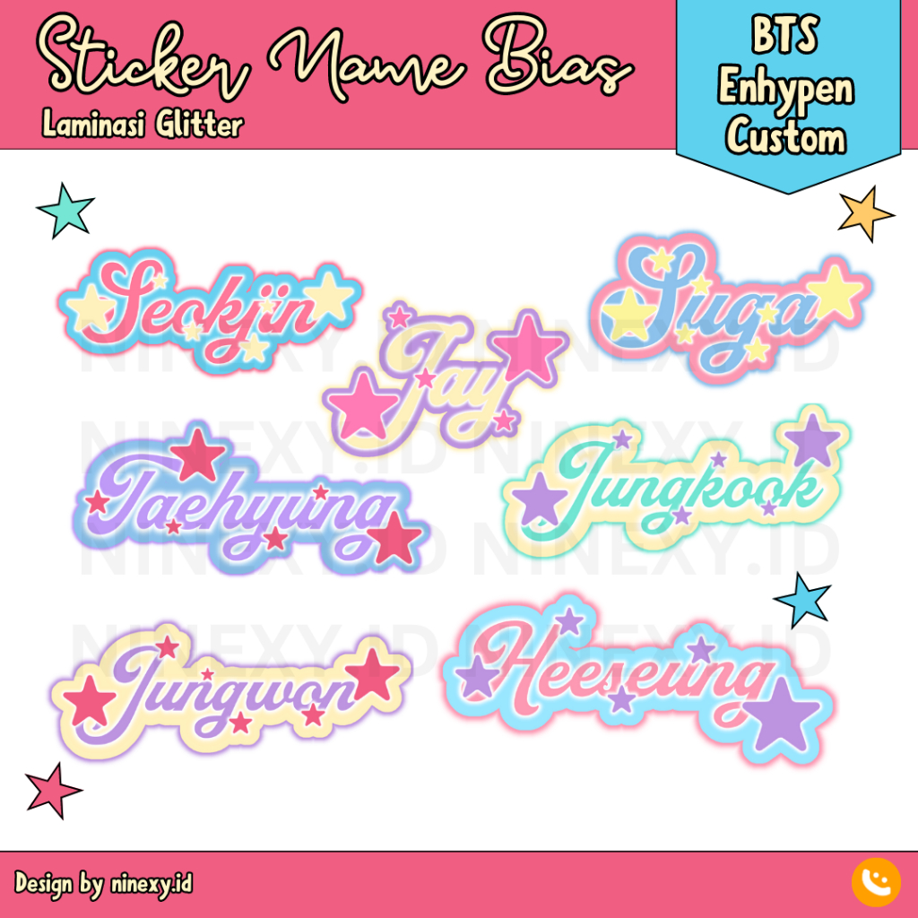 Sticker Name kpop Sticker bts enhypen custom rm jin suga jhope jimin ...