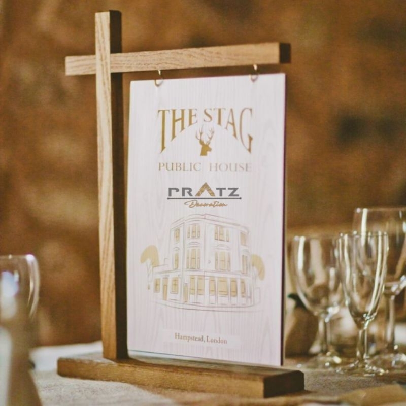 KAYU Cafe Menu Stand Elegant Wooden Photo Stand | Shopee Philippines