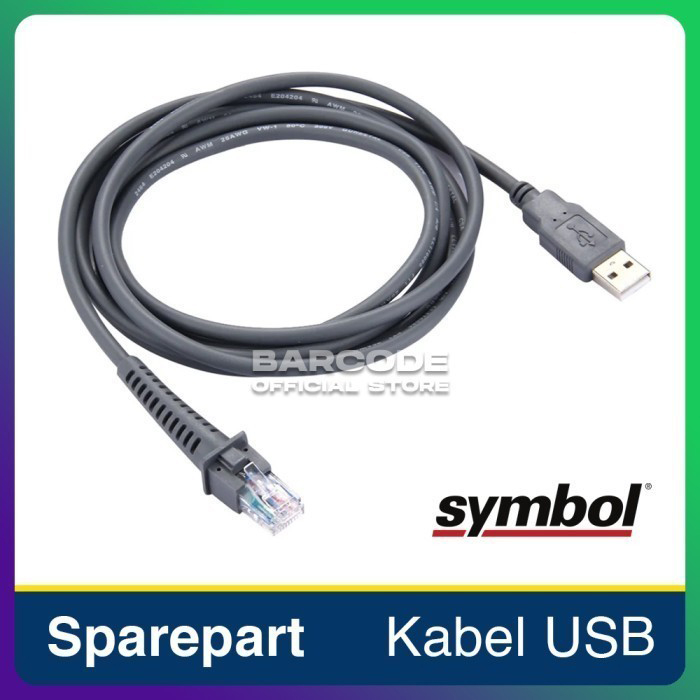Symbol SYMBOLAL BARCODE USB CABLE LS-2208 LS-1203 DS-9208 LI-2208 ORI ...