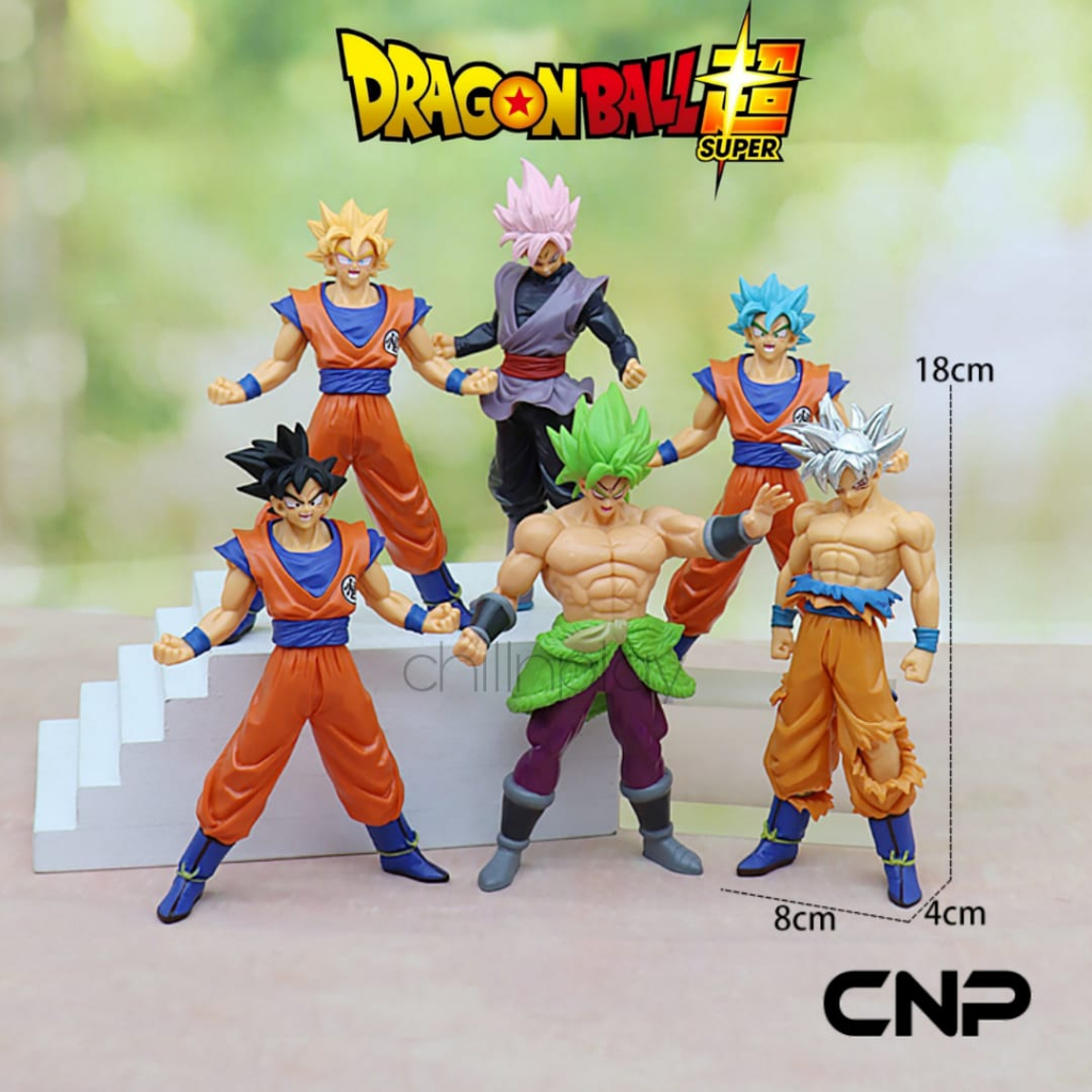 Action FIGURE DRAGON BALL 15CM STUDY TABLE DISPLAY SET BLACK GOKU BROLY ...