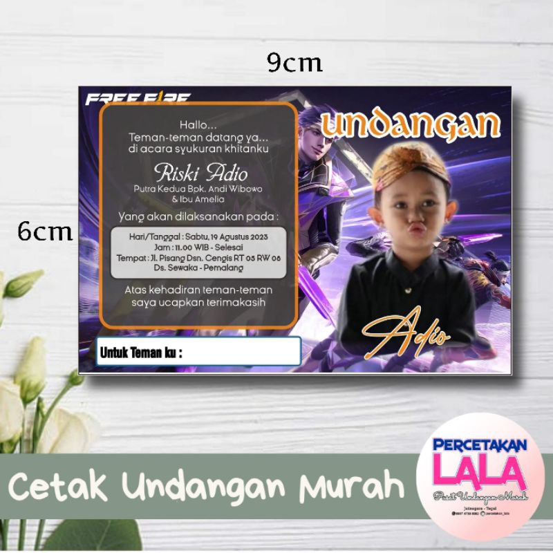 Free Fire Theme Circumcision Invitation Art Paper Glossy Material 260 ...