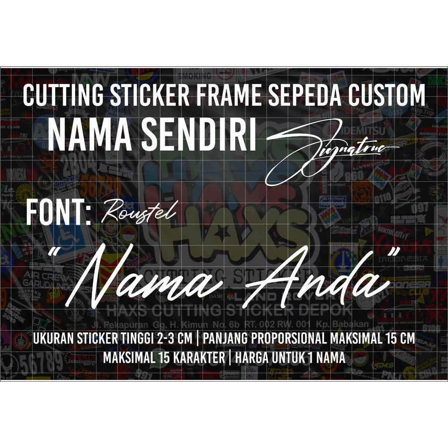 Custom Bicycle Frame Cutting Sticker with Your Own Name, Signature ...