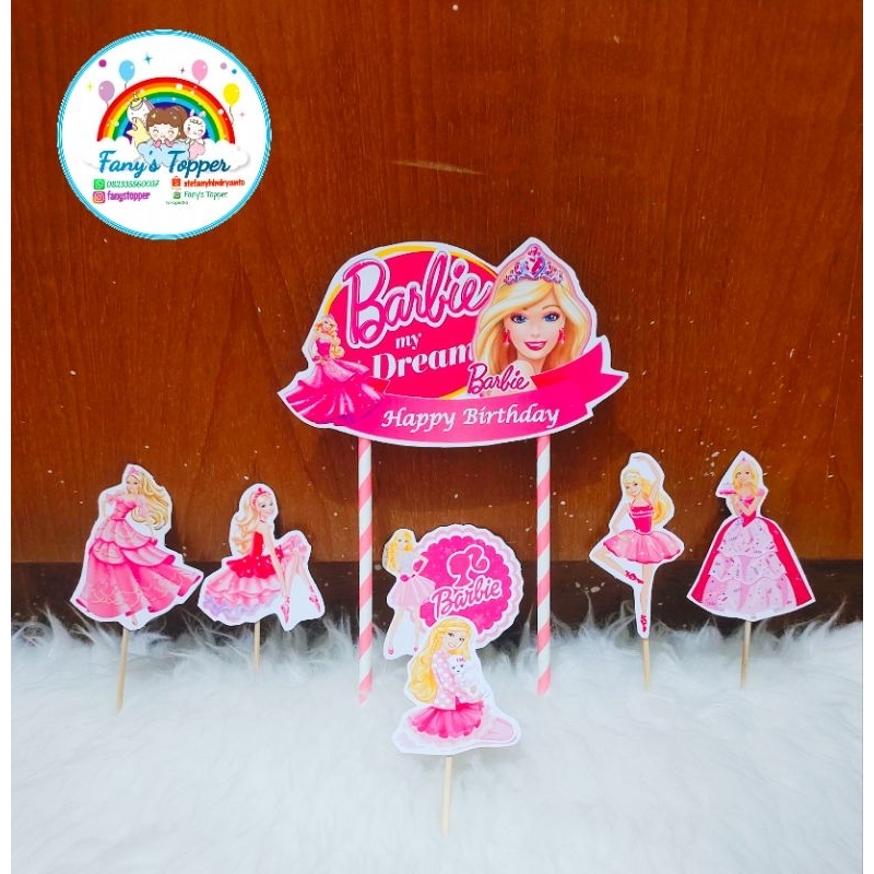 Barbie topper birthday topper tart cake topper birthday pudding ...