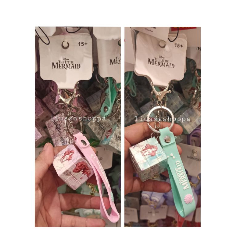 GANTUNGAN Miniso Keychain - Disney The Little Mermaid Collection Cube ...