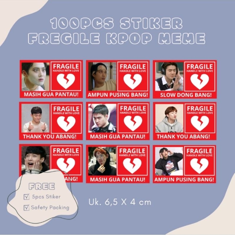 Fragile Kpop Meme Funny Stickers EXO BTS NCT Seventeen | Shopee Philippines