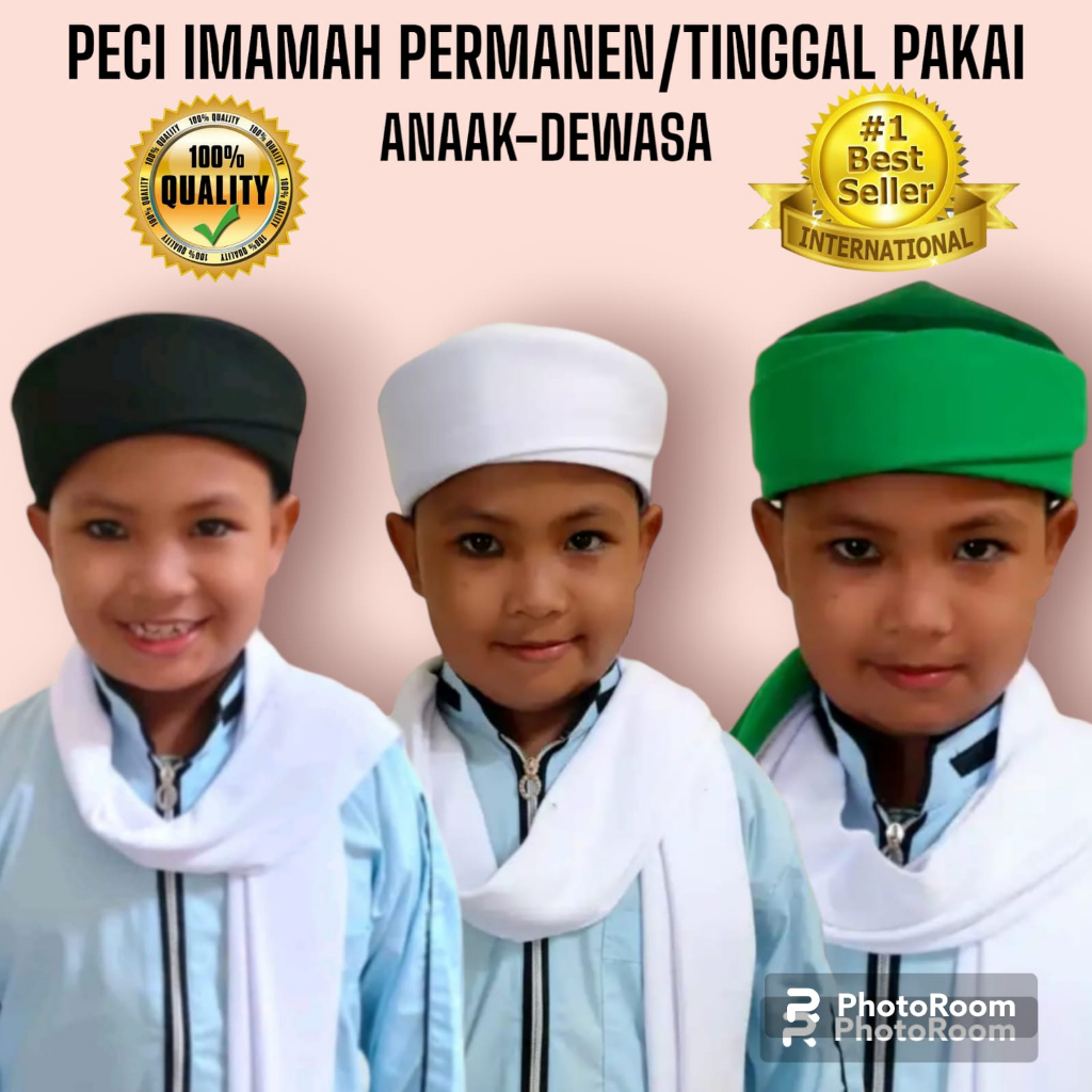 Permanent Imamah Peci Permanent Imamah White Turban Permanent Imamah ...