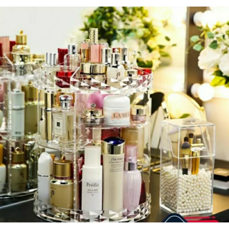 Acrylic 360 Swivel Cosmetic Rack | Shopee Philippines