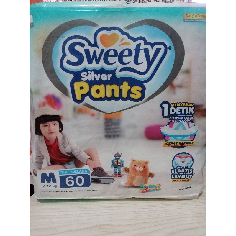 Sweety Silver Pants M60 / Sweety Silver M60 / Baby Diapers | Shopee ...
