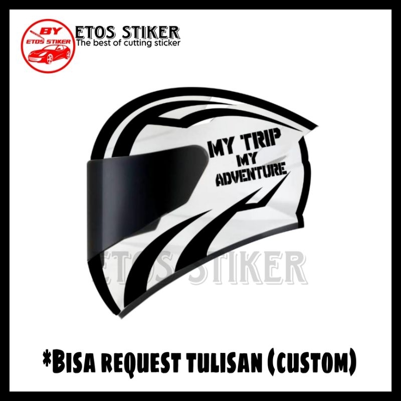 Custom Helmet Stickers with Full Face Helmet Cutting Stickers | Shopee ...