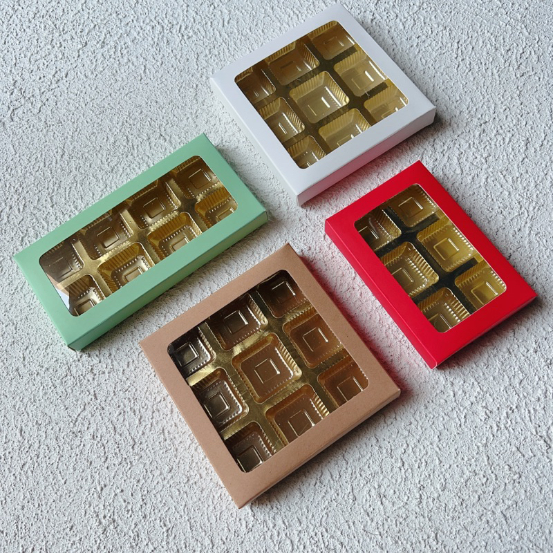 (MIN 5 pcs) nastar box 9/8/6/4 holes, moaci mochi packaging box ...