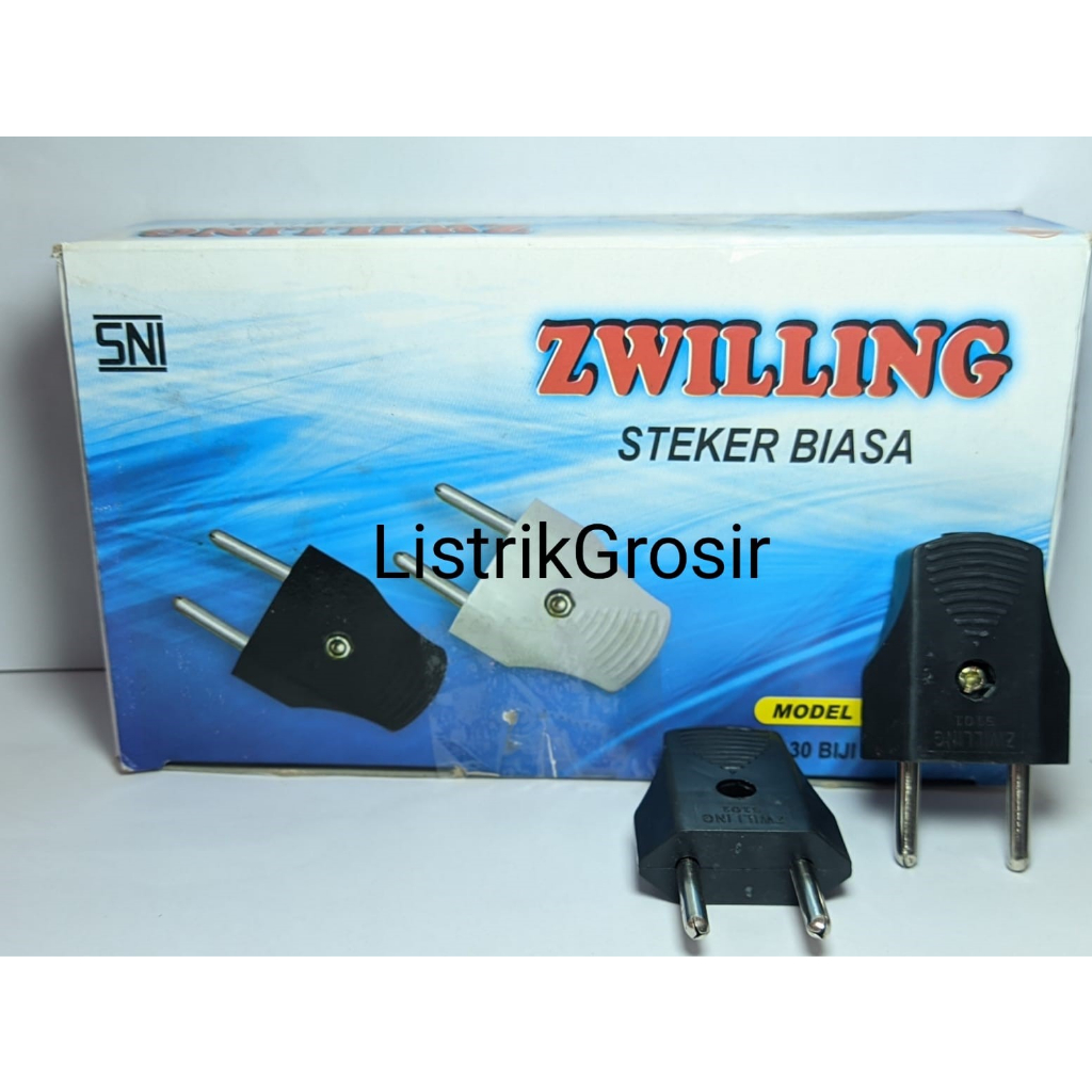 Jumbo Big Flat Plug Zwilling Flat Electrical Plug Broco Model Black / White SNI | Shopee Philippines