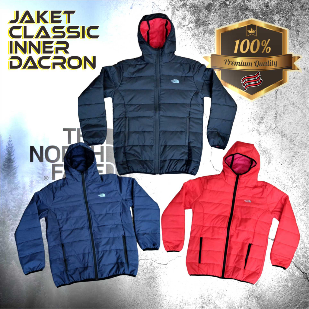 Jacket Classic Puffed Lapis TNF Adventure - Jacket Parka Gunung Inner ...