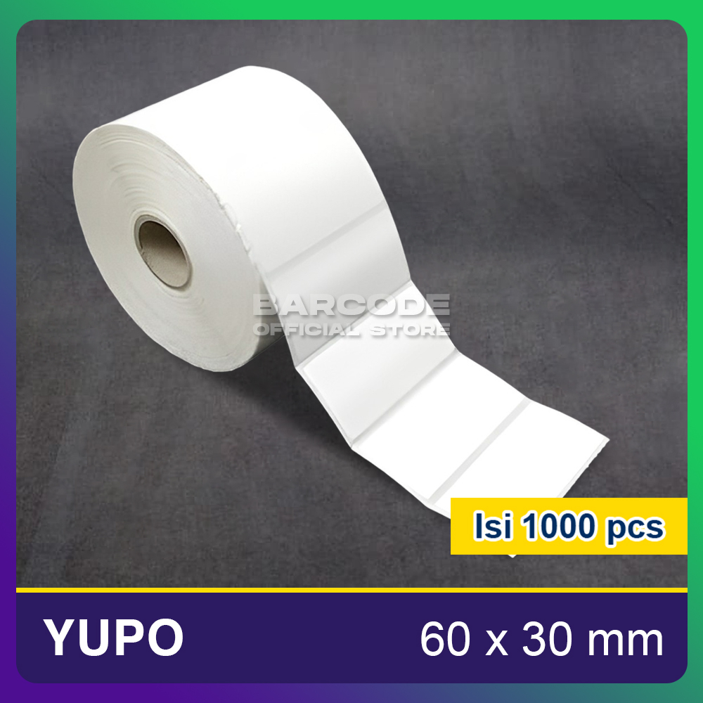 Yupo Barcode Sticker Label Paper 60x30/60x30/60x30mm 1 Line Contents ...