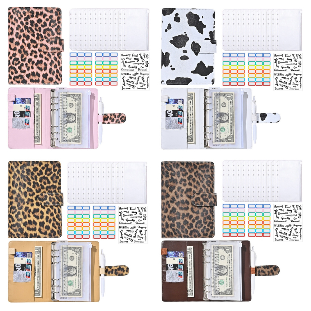 A6 Creative Cow Pattern Notebook Binder Leopard Print Plan Notebook 6 ...