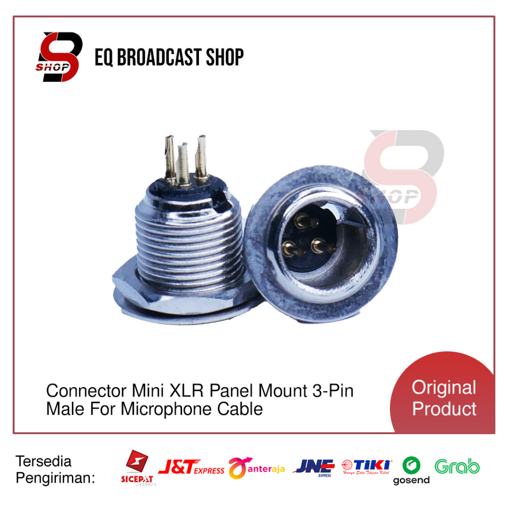 Mini XLR Connector Panel Mount 3-pin Male For Microphone Cable / Mini ...