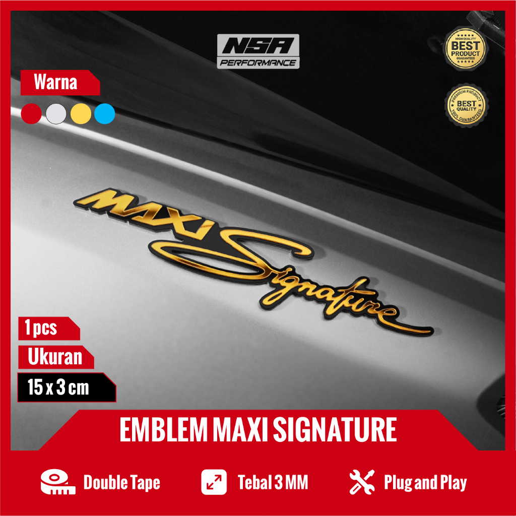 NSA 1PCS EMBLEM MAXI SIGNATURE NMAX XMAX LOGO MAXI SIGNATURE AEROX MAXI ...