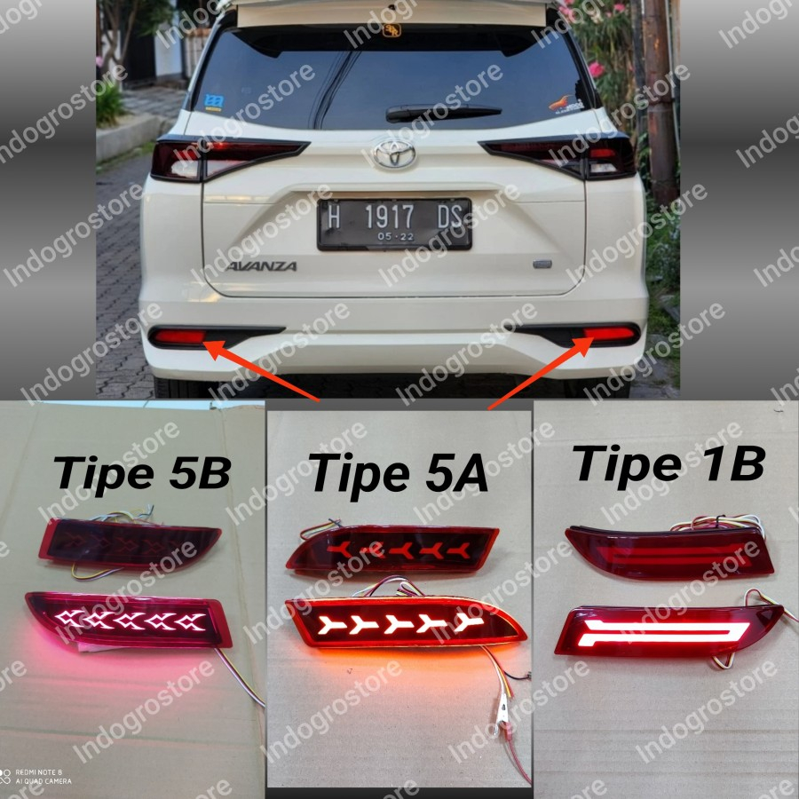 Led Rear Bumper Reflector Light for All New Avanza Xenia 2022 2023 2024 ...