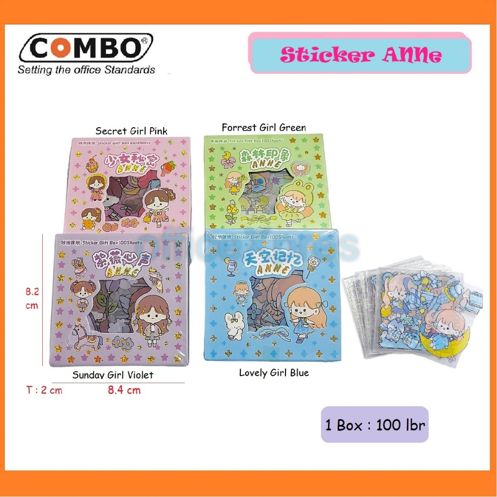 Momo Sticker/ANNE Box Sticker 100 Sheets/Waterproof Cute Korean Motif ...