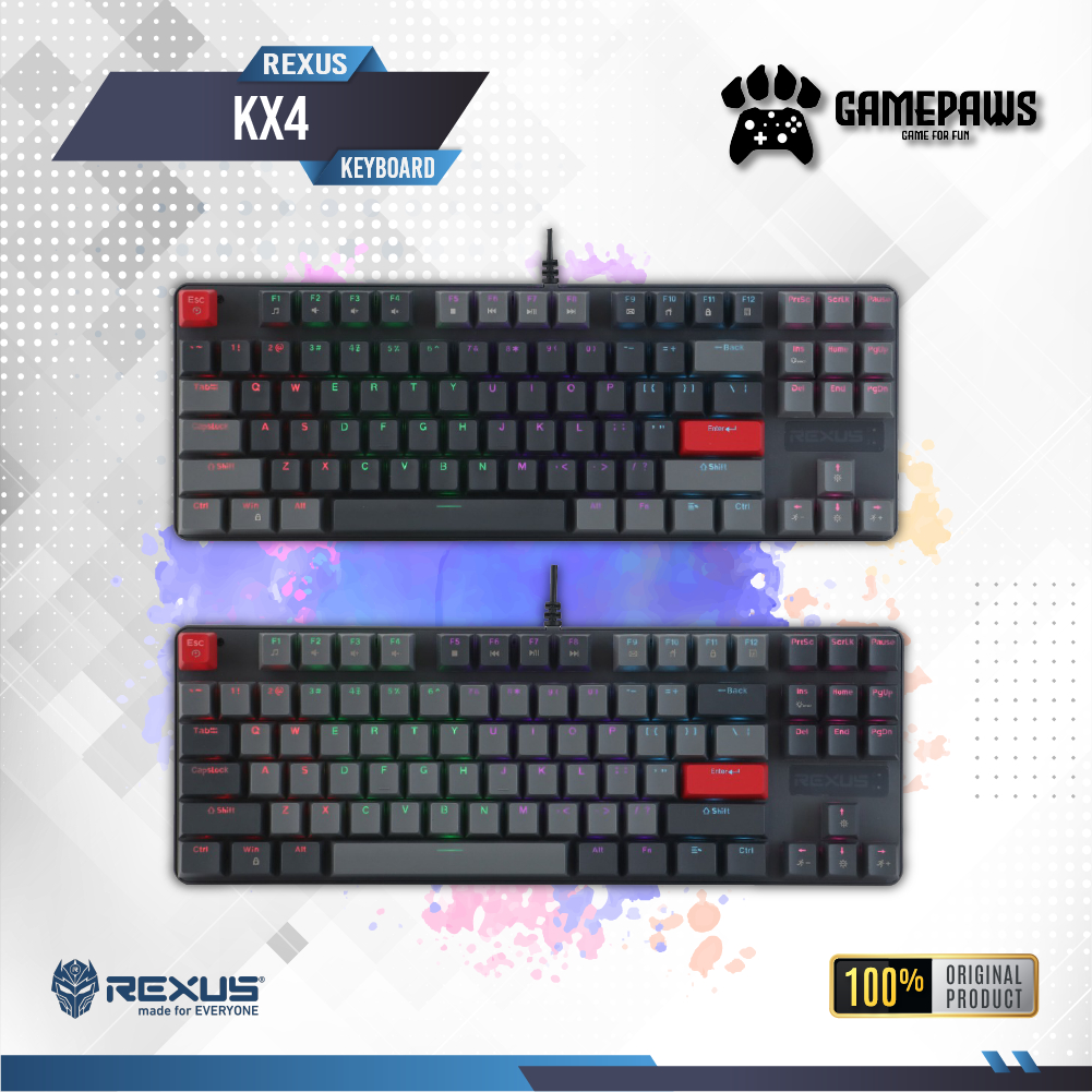 Rexus Gaming Keyboard Heroic KX4 Mechanical TKL RGB Led | Shopee Philippines