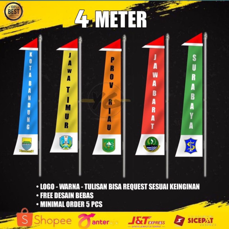 Quality 4-METER CUSTOM Flag Pennant - CUSTOM Size | Shopee Philippines