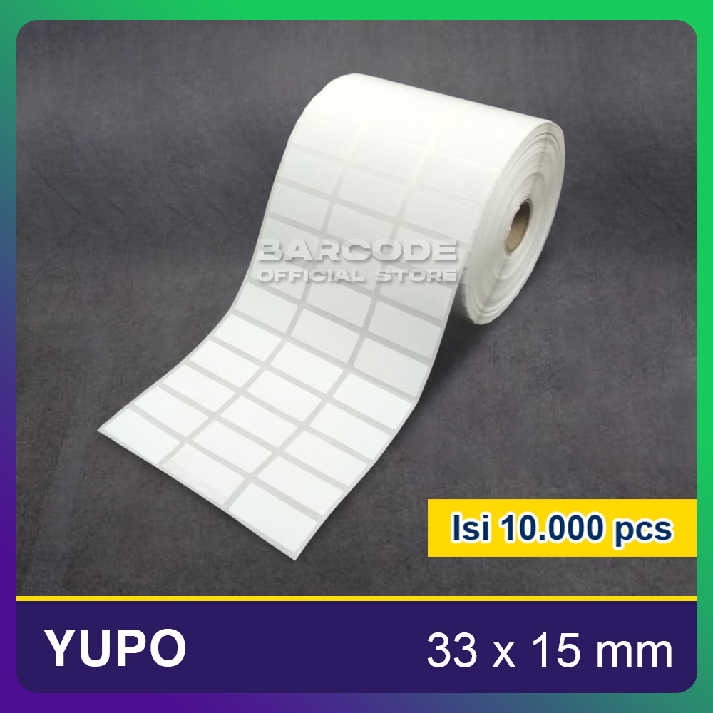 Yupo Barcode Sticker Label Paper 33 X 15 mm - 33X15 mm - 33x15mm Heat ...