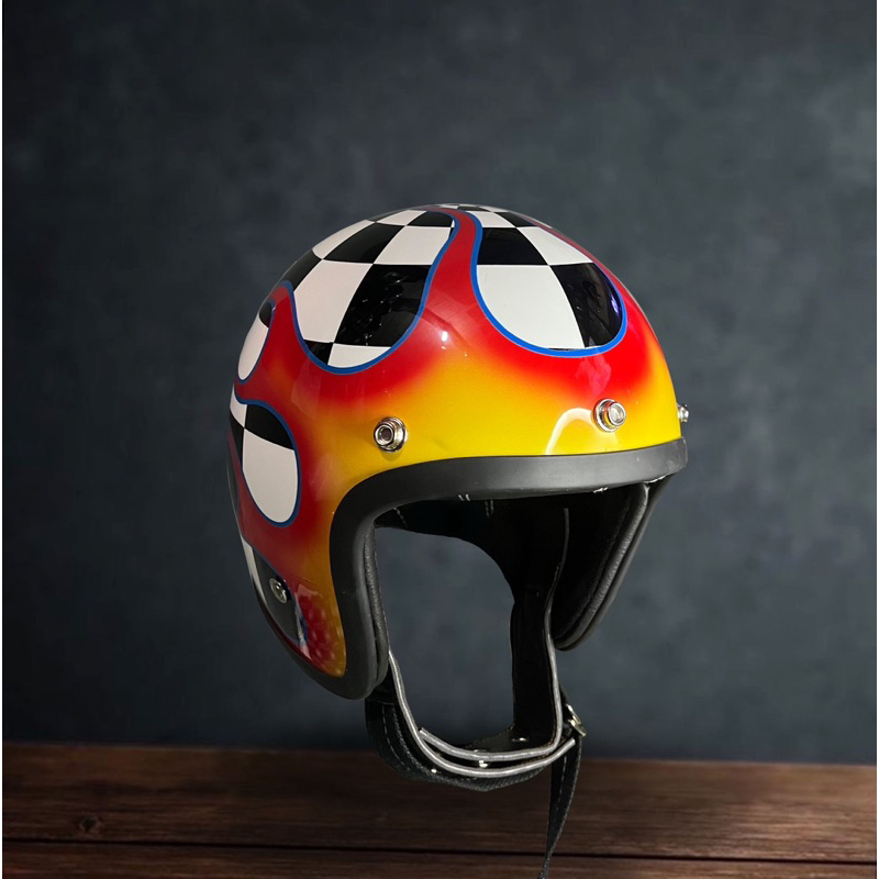 Slimhead 500TX Checkerboard Flame - Custom Chopper Bobber Scrambler ...