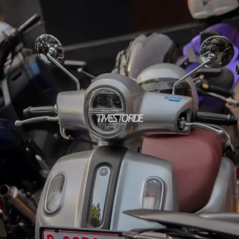 Chrome Round Model Mirrors for Fazzio, Scoopy, Vespa, Beat, Mio, Fino ...