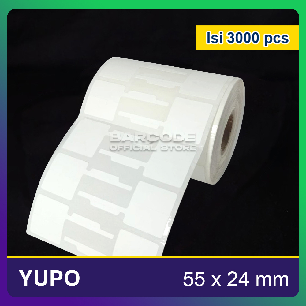 Yupo Sticker 55x24 / 55 x 24mm Barcode Label 2 Line Contents 3000Pcs ...