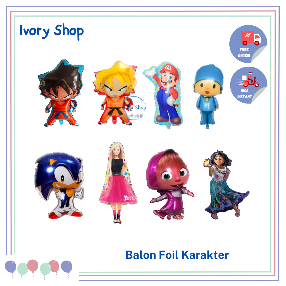 Mario Bross / Pocoyo / Sonic / Dragon Ball / Barbie / Encanto Cartoon ...