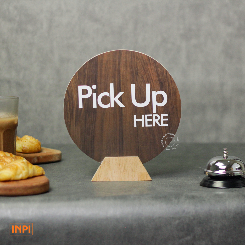 SIGN PICK UP HERE - pick up cashier SIGN - Brown | Shopee Philippines