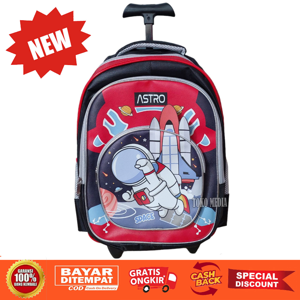 Push Suitcase Trolley Bag For School Children Astronaut Motif Space ...