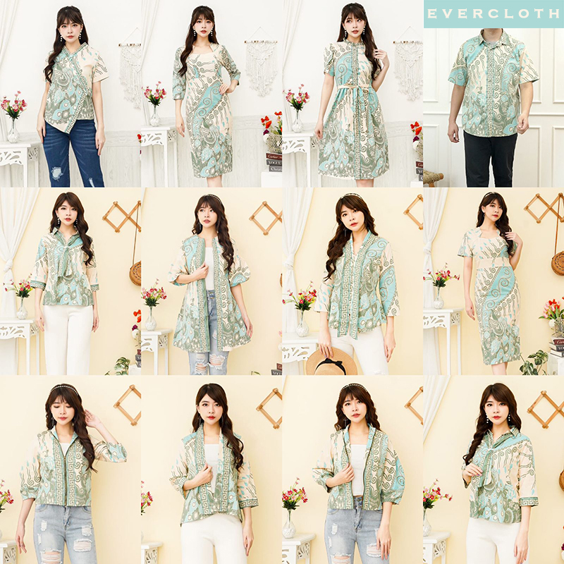 Evercloth Celosia Women's Batik Dress Batik Couple Overalls Outer ...
