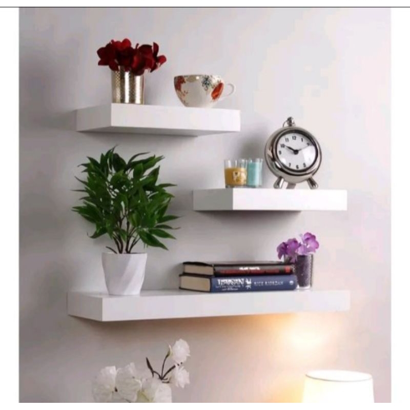 HITAM PUTIH Black And White Shelf Wall Mounted Shelf 10cm Wide ...