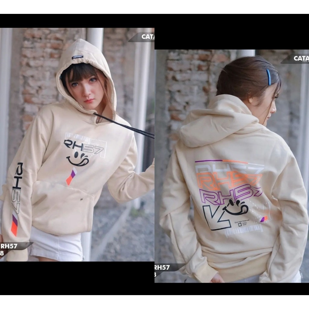 Hoodie RH57 Racing Hell Cream Smile | Shopee Philippines