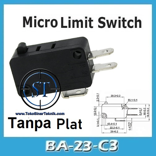 TOMBOL Ba-23c3 Micro Limit Switch Large KW 16(5)A 250VAC 16A 125V Push ...