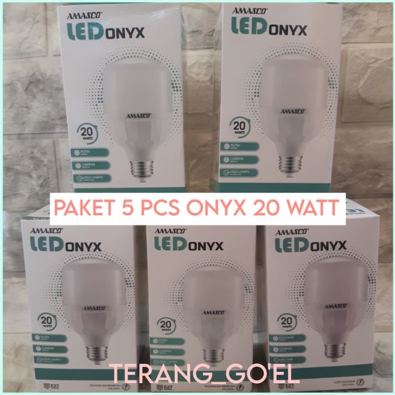 PUTIH CAHAYA Package OF 5 PCS LED ONYX AMASCO 20 WATT / 30 WATT WHITE ...