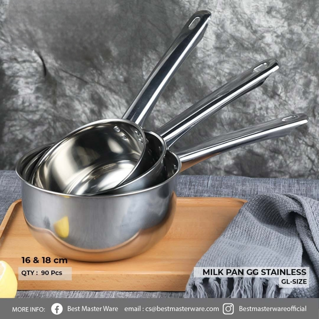Sm stainless Milk Pot / stainless Saucepan / Minimalist 16 cm & 18 cm ...